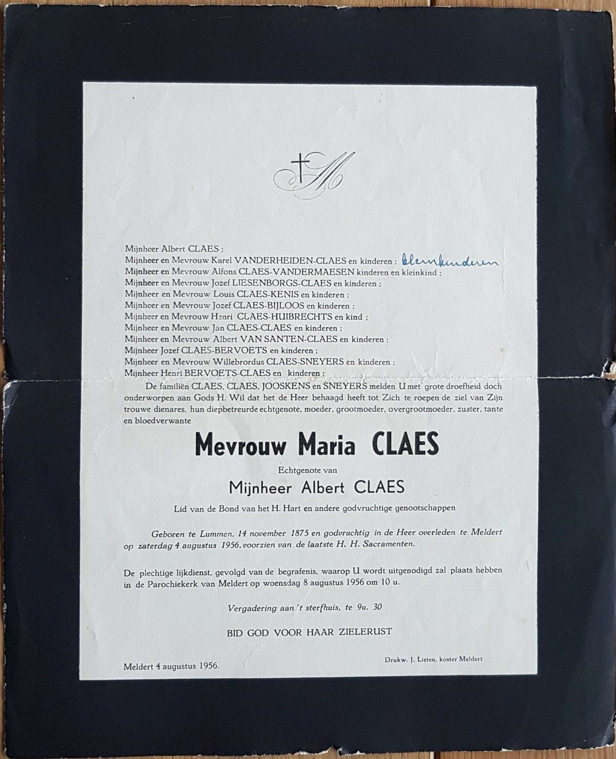 Claes Albert - Claes Maria / - Families | Meldert (Limburg)