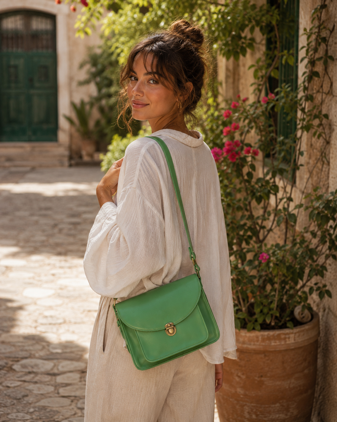 HOT 2026 Leather Messenger Bag | Elegant Vintage Crossbody Satchel ...