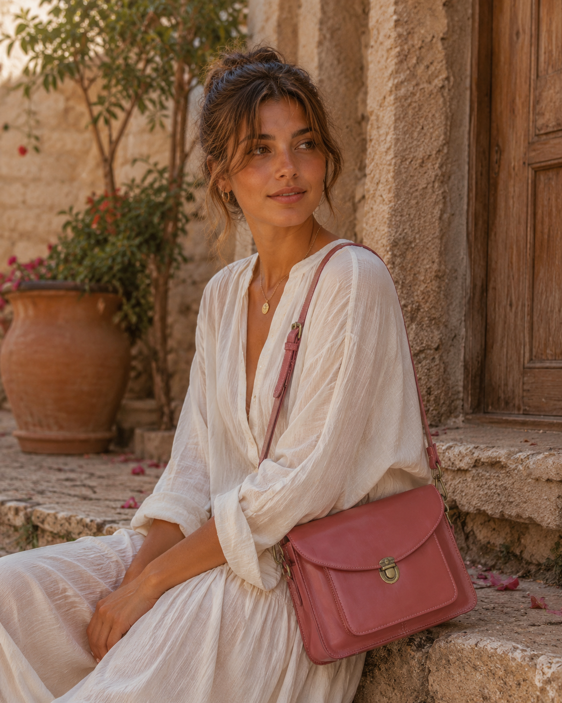 HOT 2026 Leather Messenger Bag | Elegant Vintage Crossbody Satchel ...