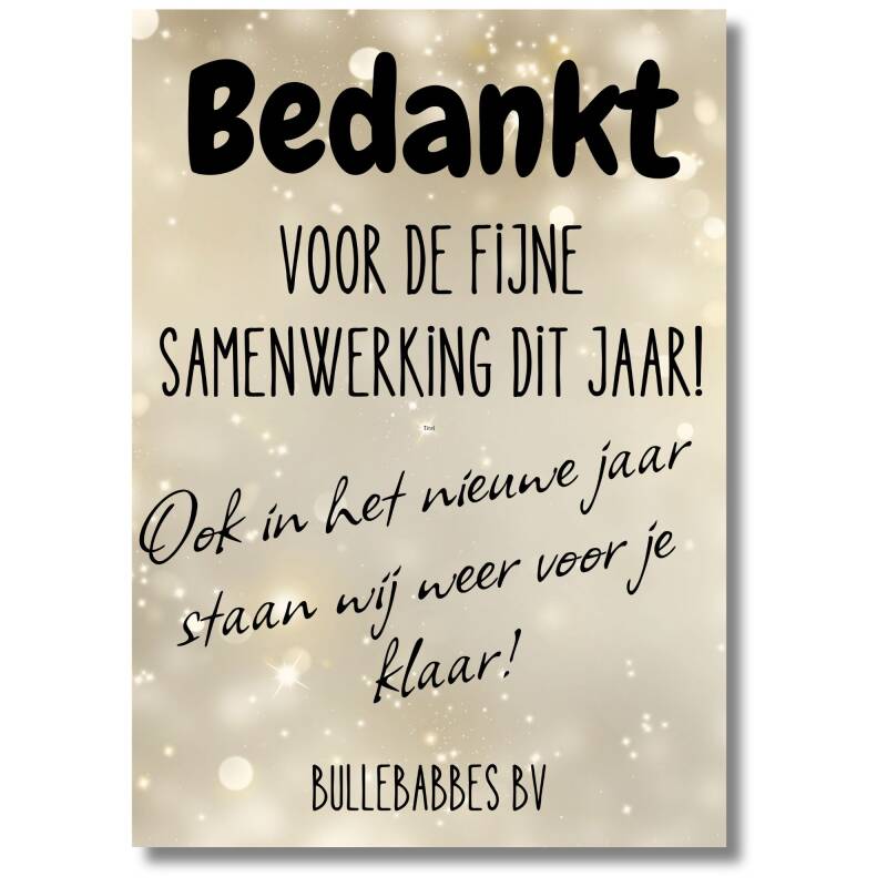 Bedankt wijnetiket samenwerking – Personaliseerbaar
