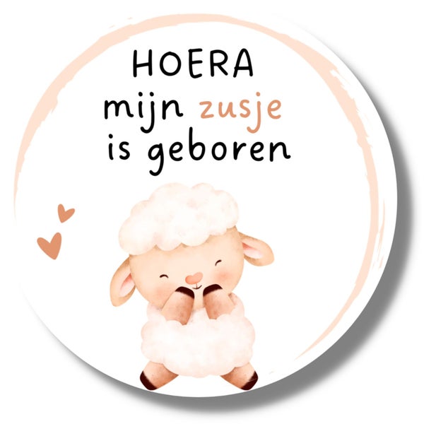 Zusje geboren trakteren op school of het kinderdagverblijf - Stickers ...