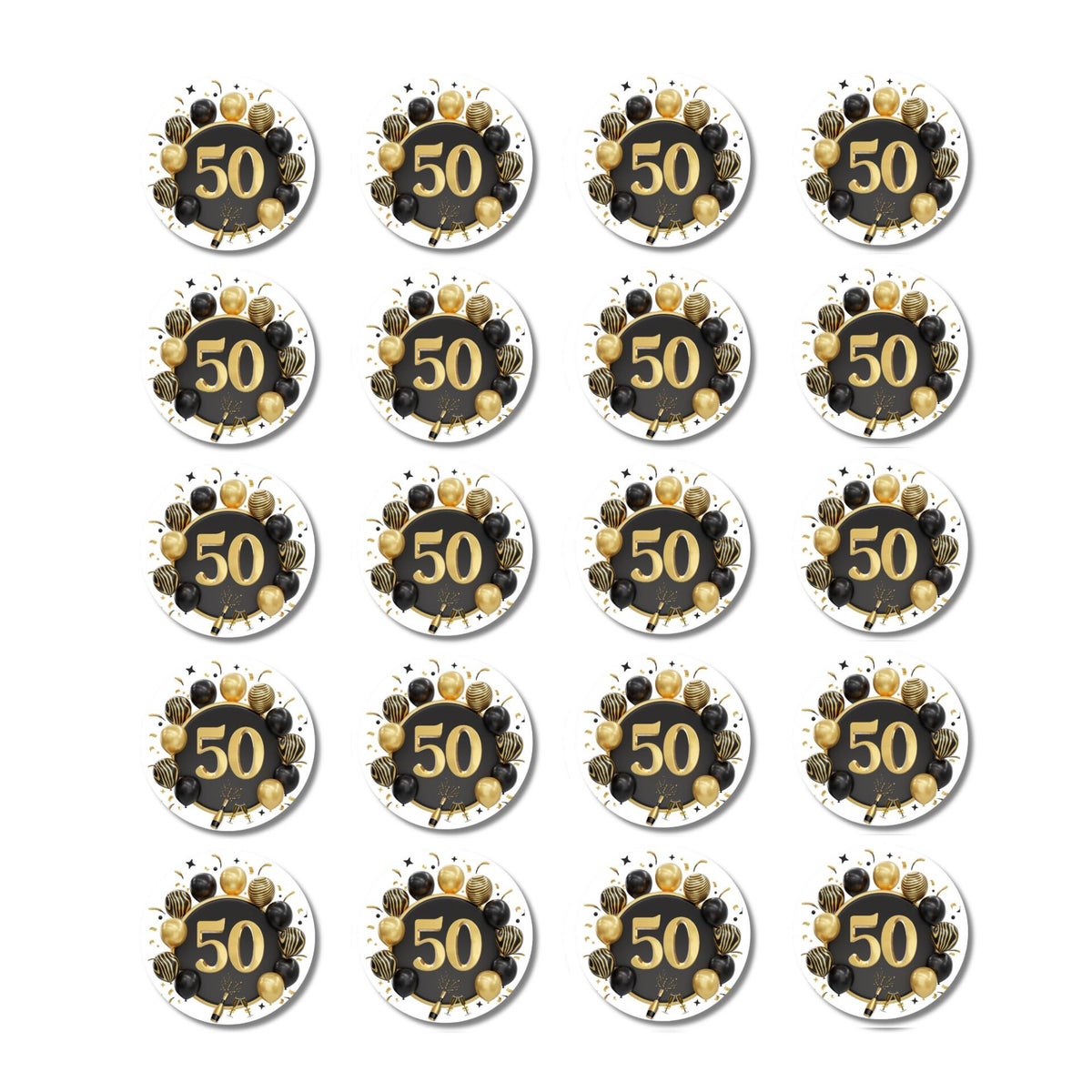 Stickers | 50 jaar | Ballonnenfeest | 20 Stuks | Memories Are Timeless ...