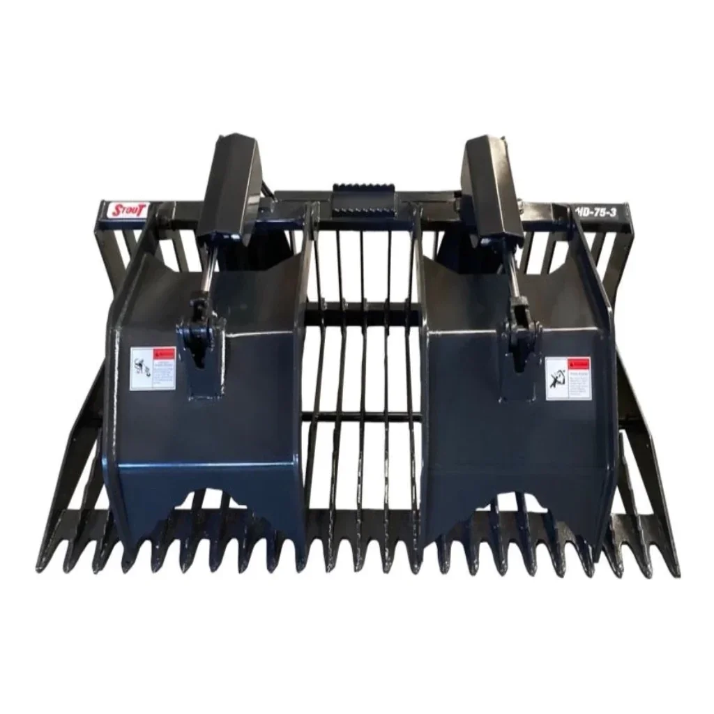 Stout 82-3 rock bucket grapple | Moore Attachments