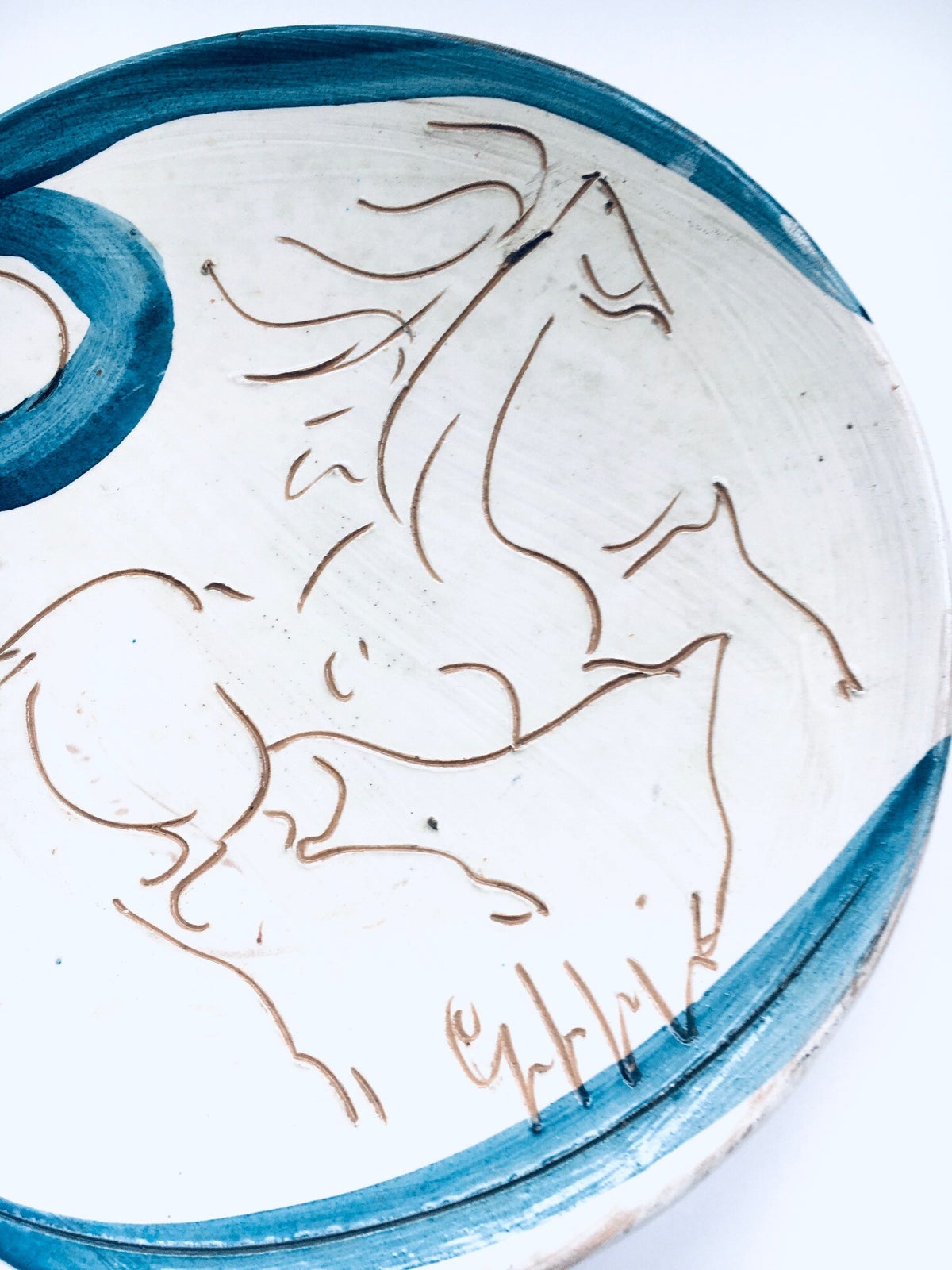 Art Pottery Horse Illustrated Plate by Giovanni Poggi for San Giorgio ...