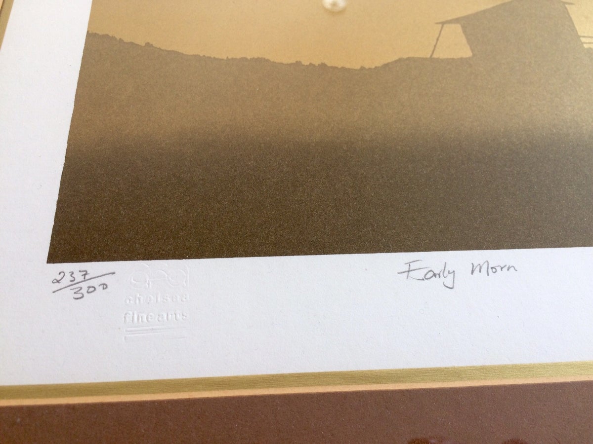 Original Art Lithograph print "Early Morn" by Cleave Cunningham 1980's