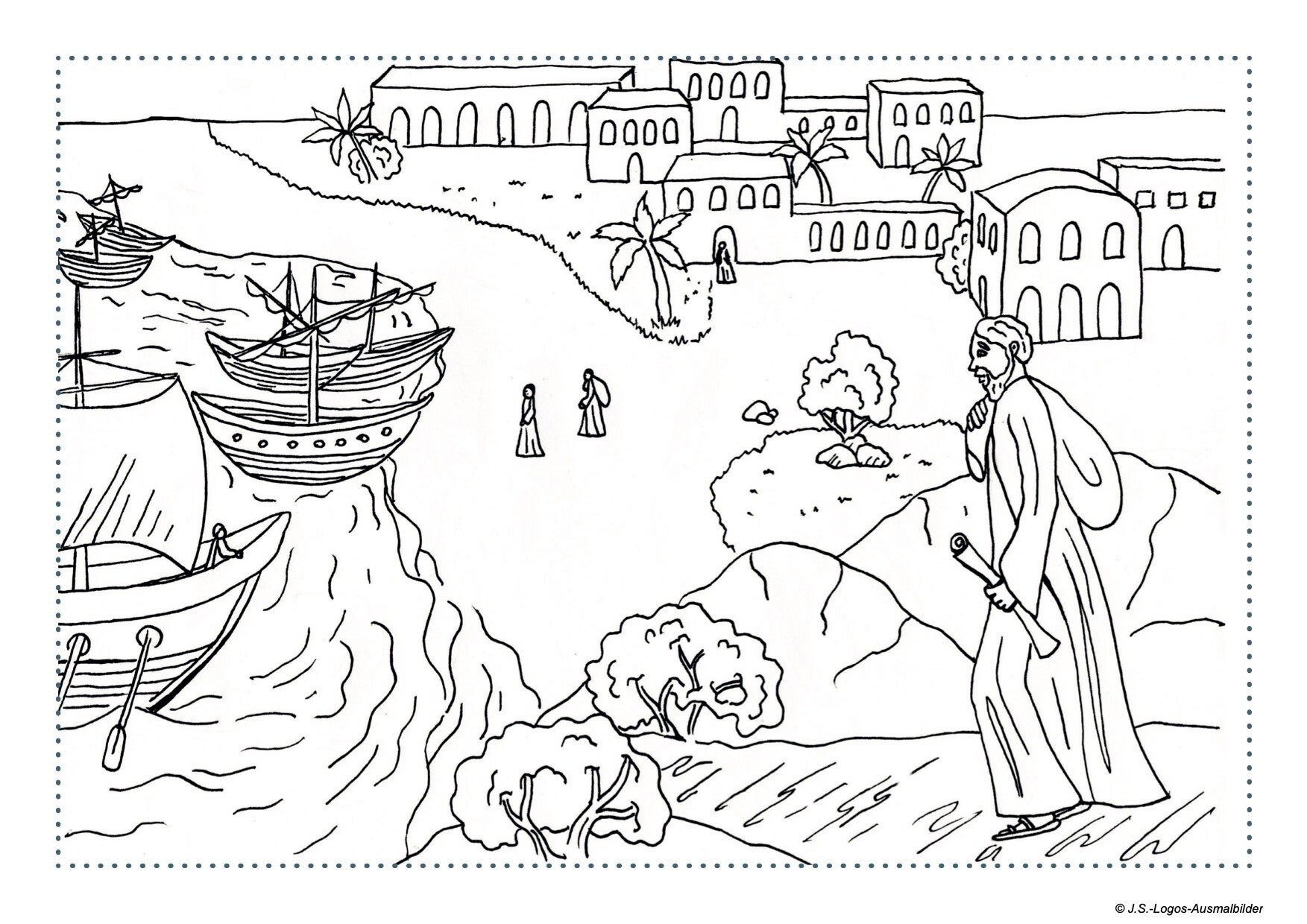 Der Prophet Jona / Ausmalbilder | Logos Ausmalbilder