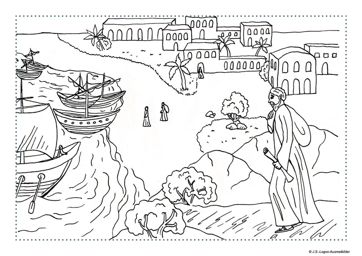 Der Prophet Jona / Ausmalbilder | Logos Ausmalbilder