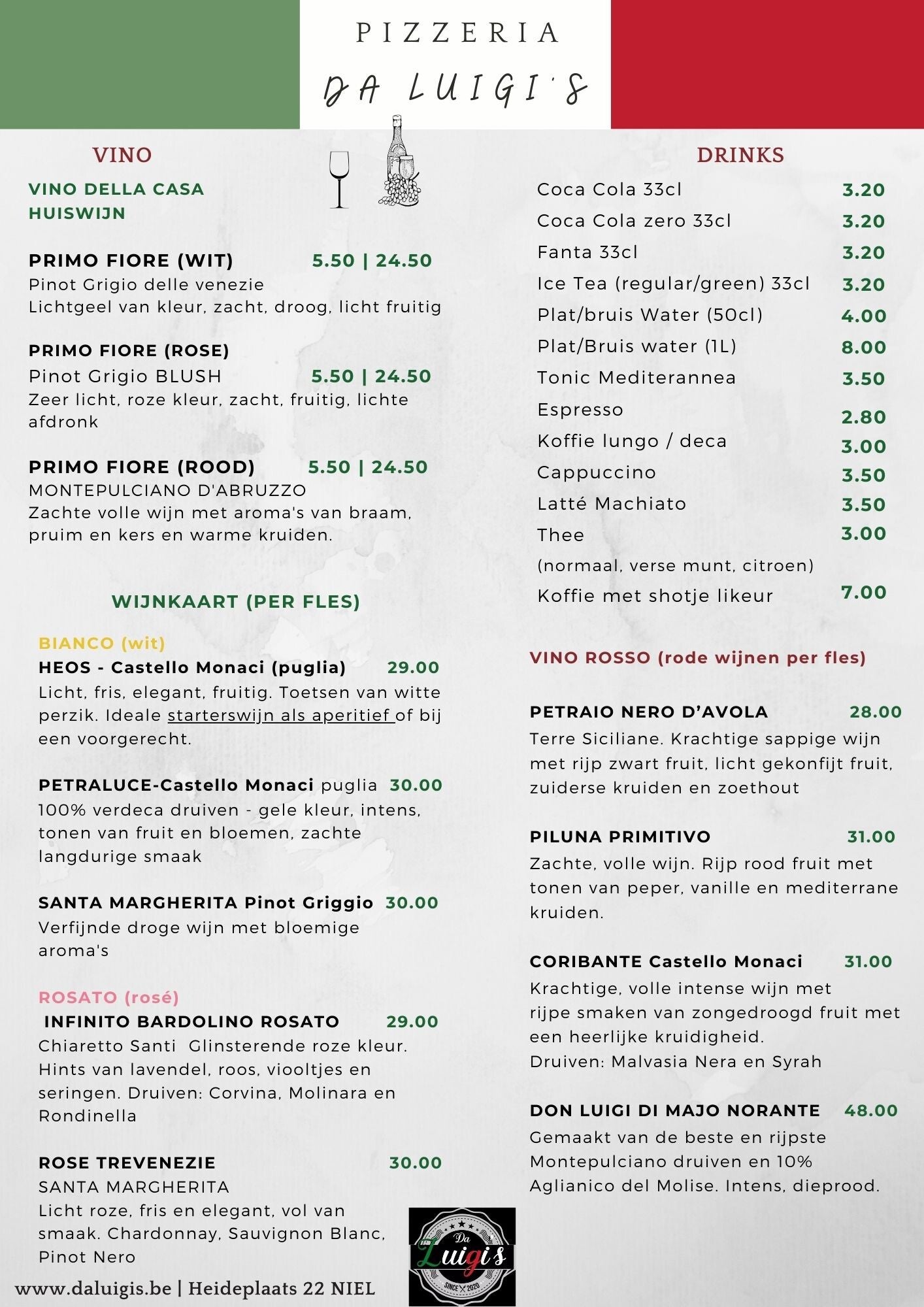 MENU RESTO | Da Luigi's