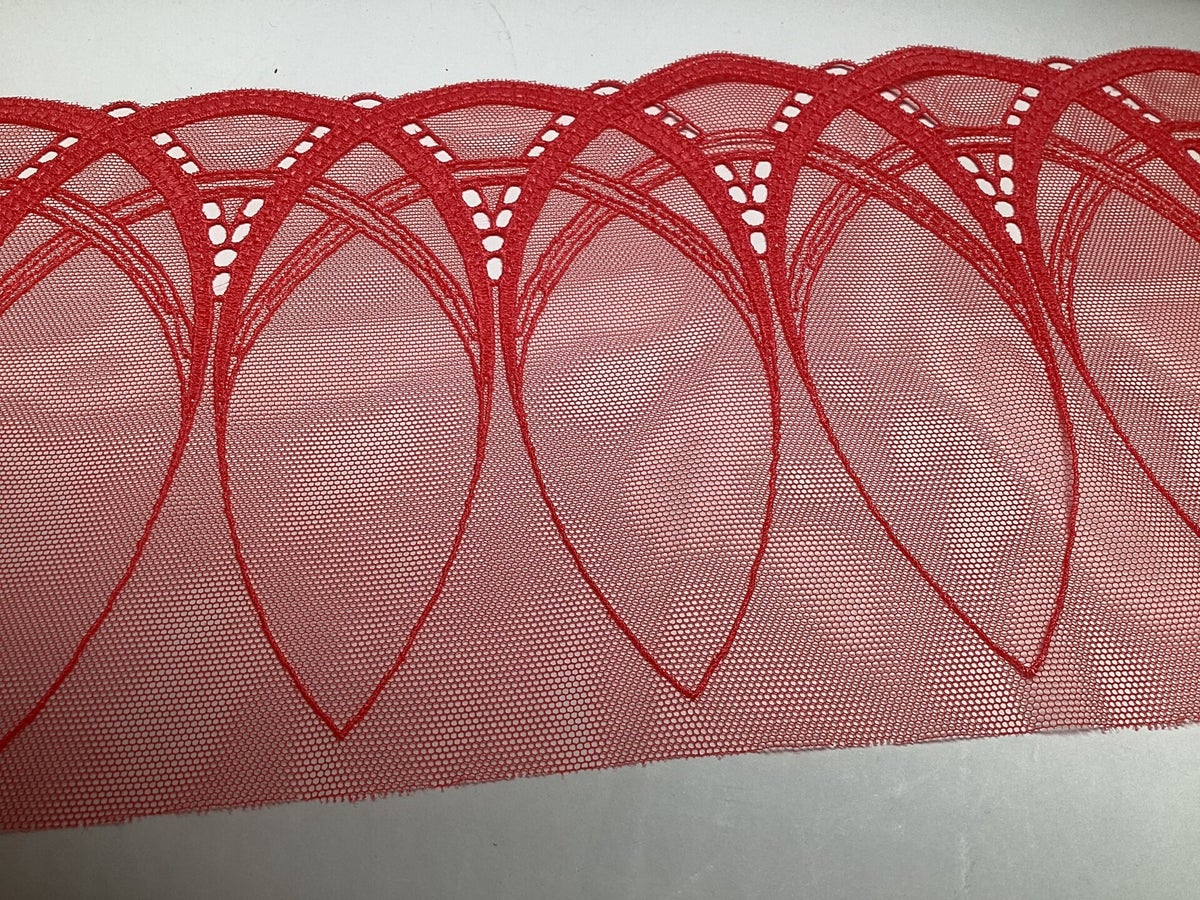 Eyelet Arches Bright red | Bratastic fabrics