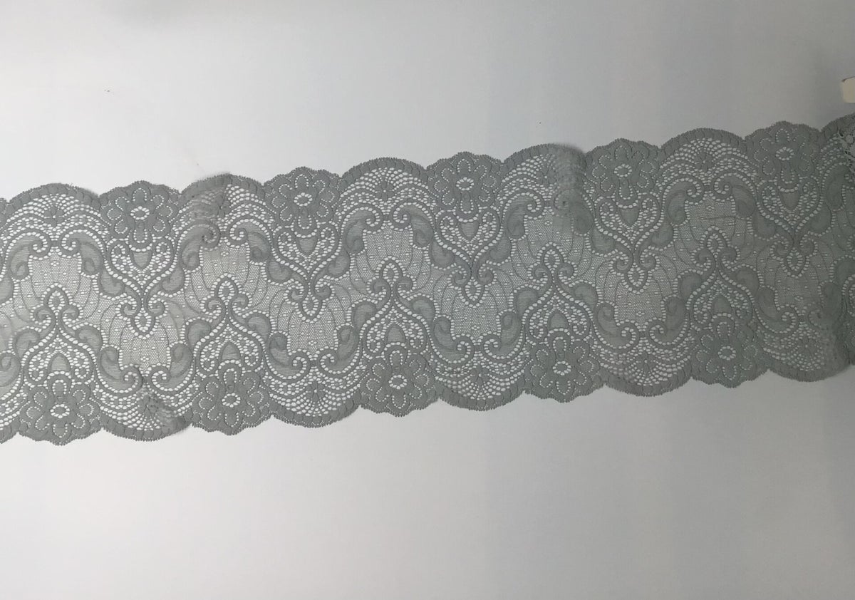 Mid grey stretch lace | Bratastic fabrics