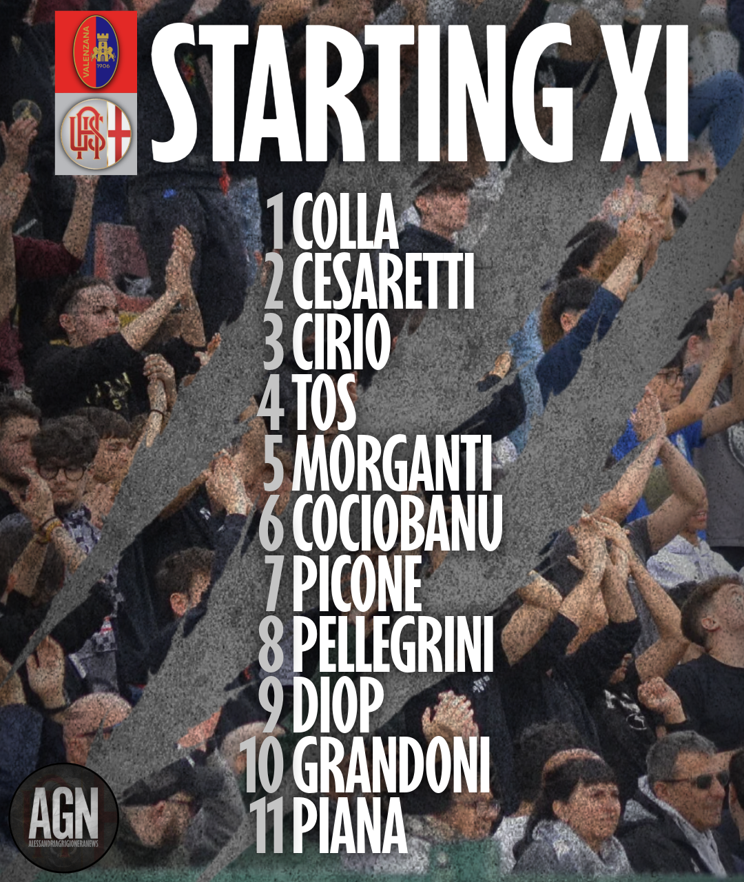 La formazione dell'US Alessandria per l'allenamento congiunto con la ...