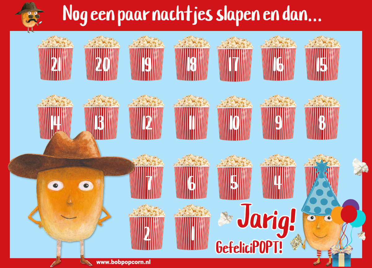Verjaardag aftelkalender / Nieuws | Bob Popcorn