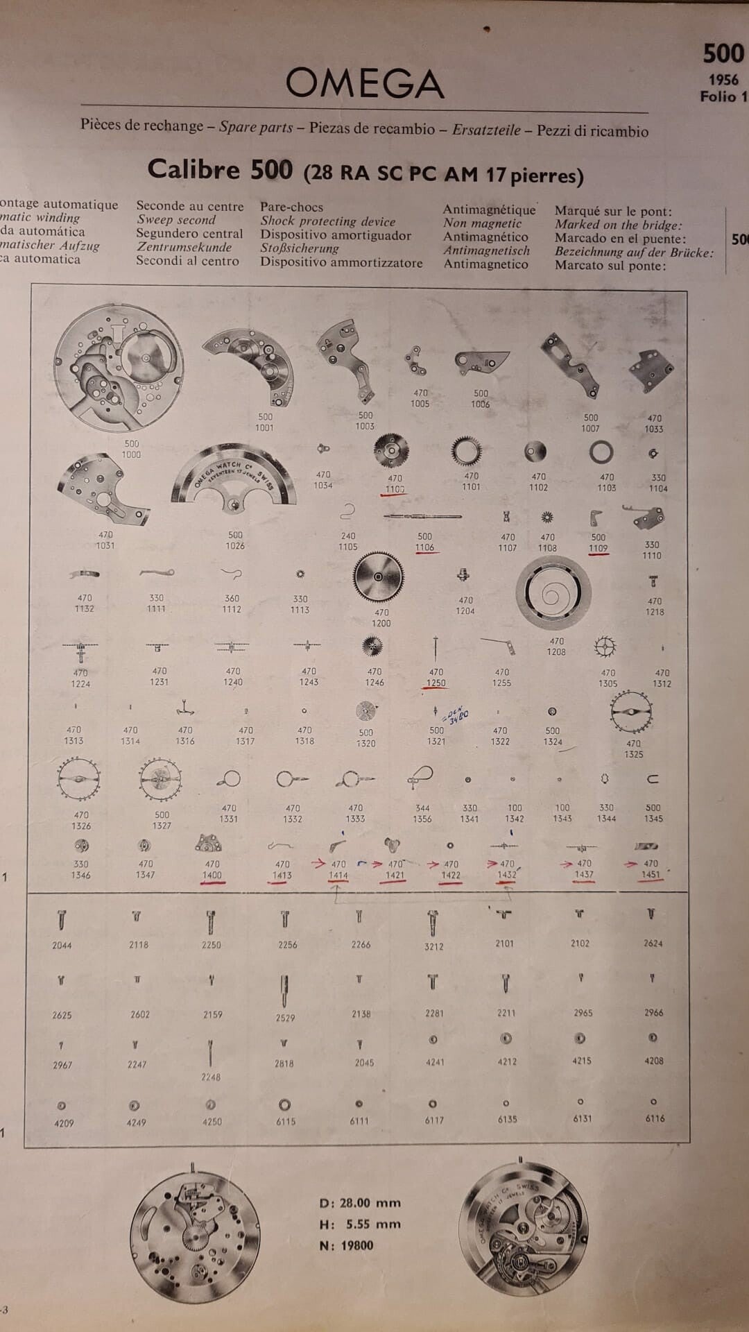 Omega 501 | SpareParts-Watches