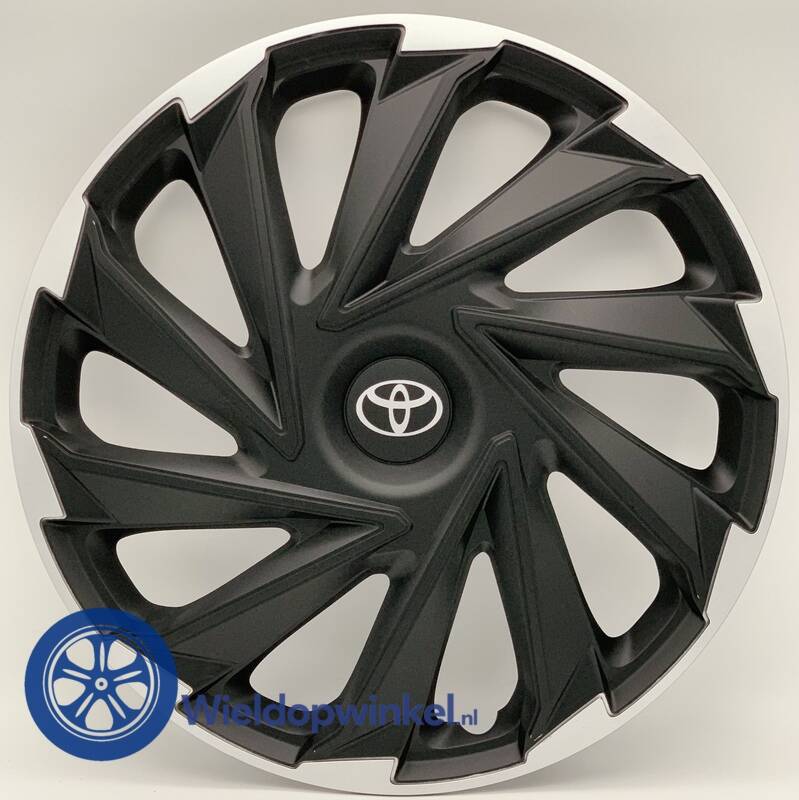 TOY49315 - 15 inch Zwarte wieldoppen Toyota Wieldoppen 15 inch Toyota ...