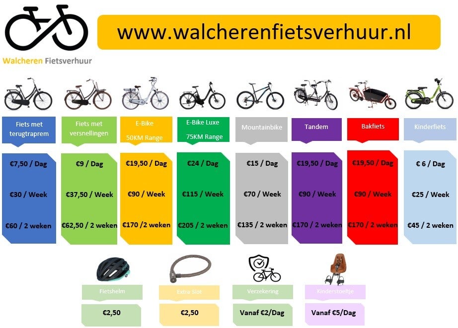 Prijslijst | Walcheren Fietsverhuur