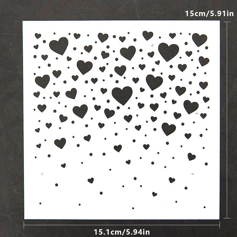 6x6 inch HEART Stencil Scrapbooking Tee Shirt Wall Painting Glass ...