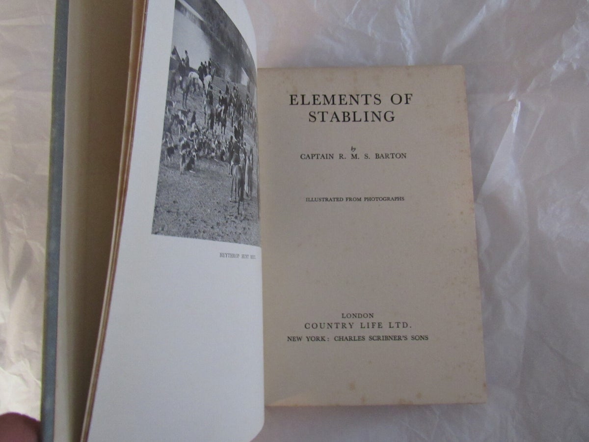 Elements of Stabling by Captain R.M.S. Barton | Castle Books and Tea