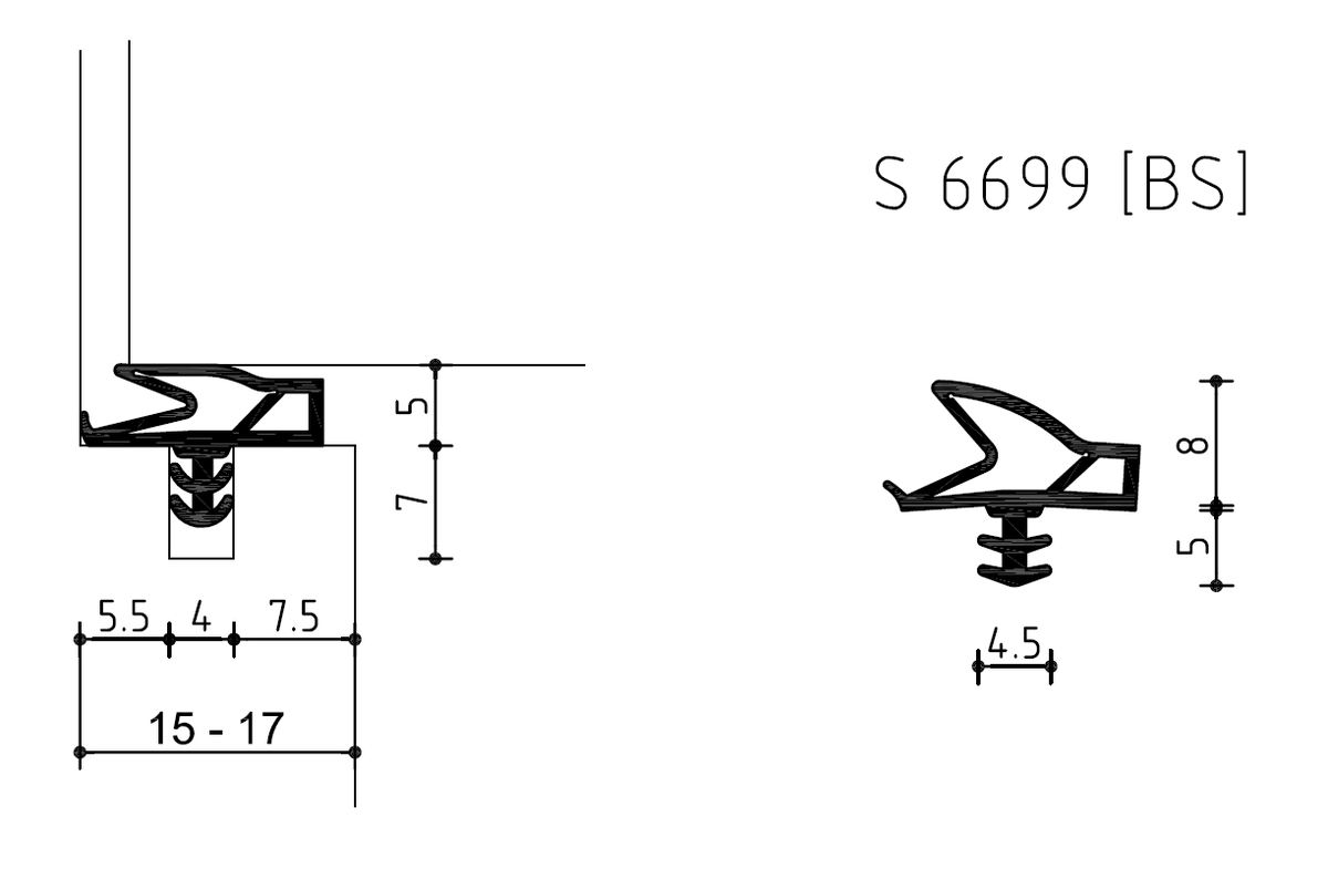 S 6699 [BS] / Overzicht dichtingen / Producten | DEVENTER Profielen