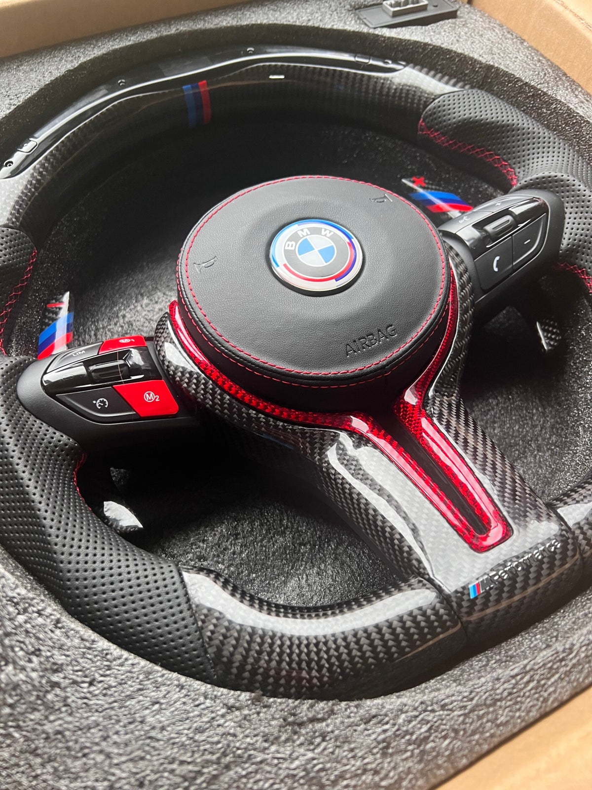 BMW Led Steering Wheel Red Carbon Fiber | FULL SET | My Custom Wheels