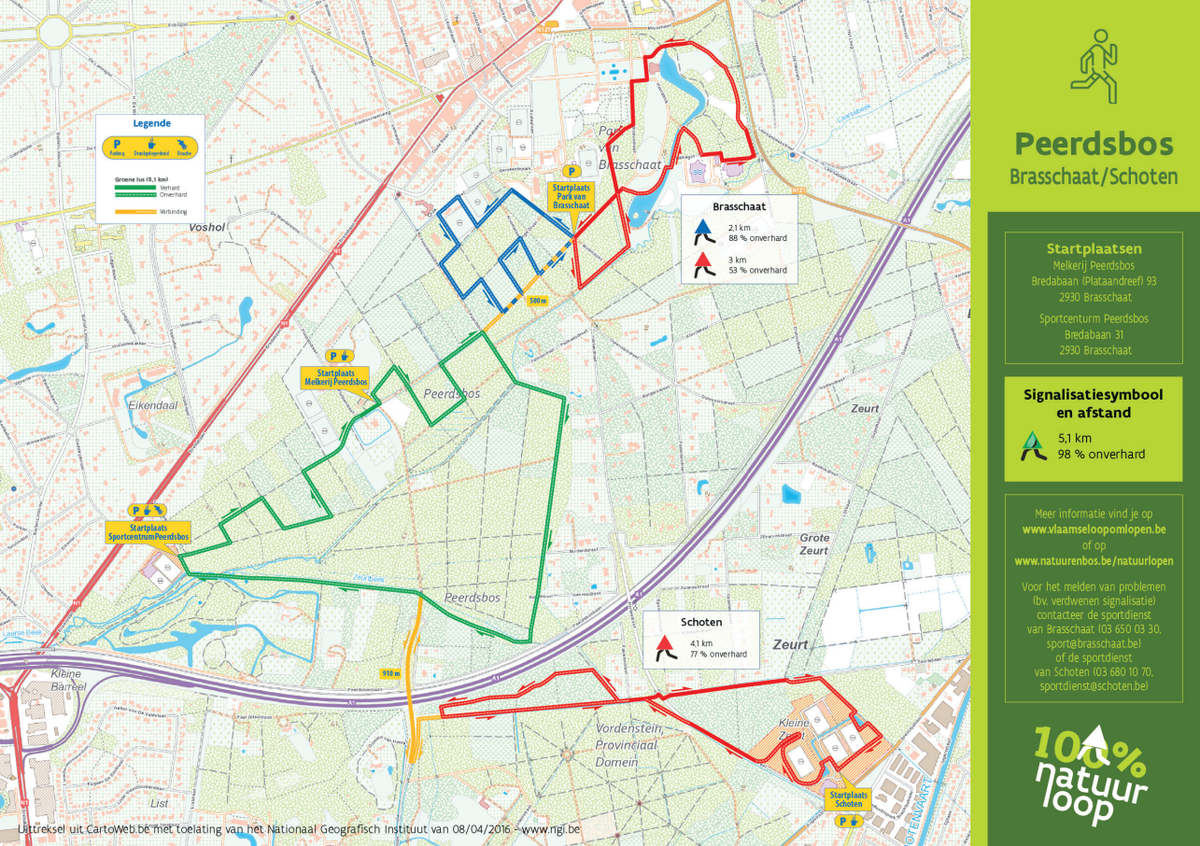 Gratis digitale plannen bossen en parken Brasschaat