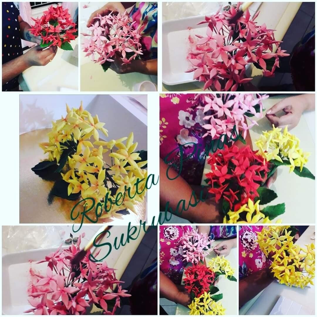 Gumpaste fayalobi (ixora) | Cake Hug Essences