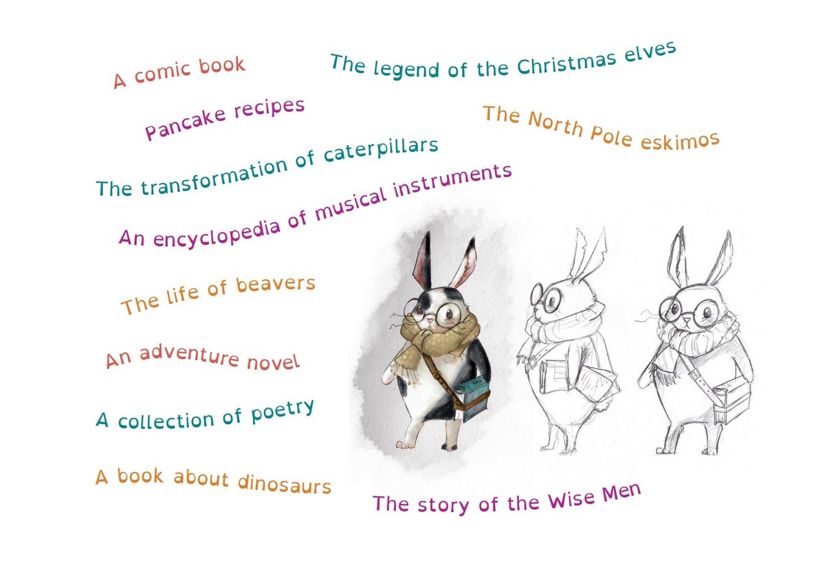 Boutique "Dendan, the Black and White Rabbit Who READ All the Time ...