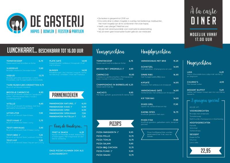 Menukaart | Gasterij Voorthuizen