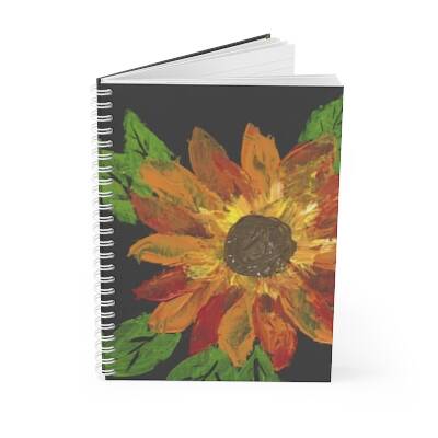 Vibrant Floral Spiral Notebook, Sunflower Journal ...