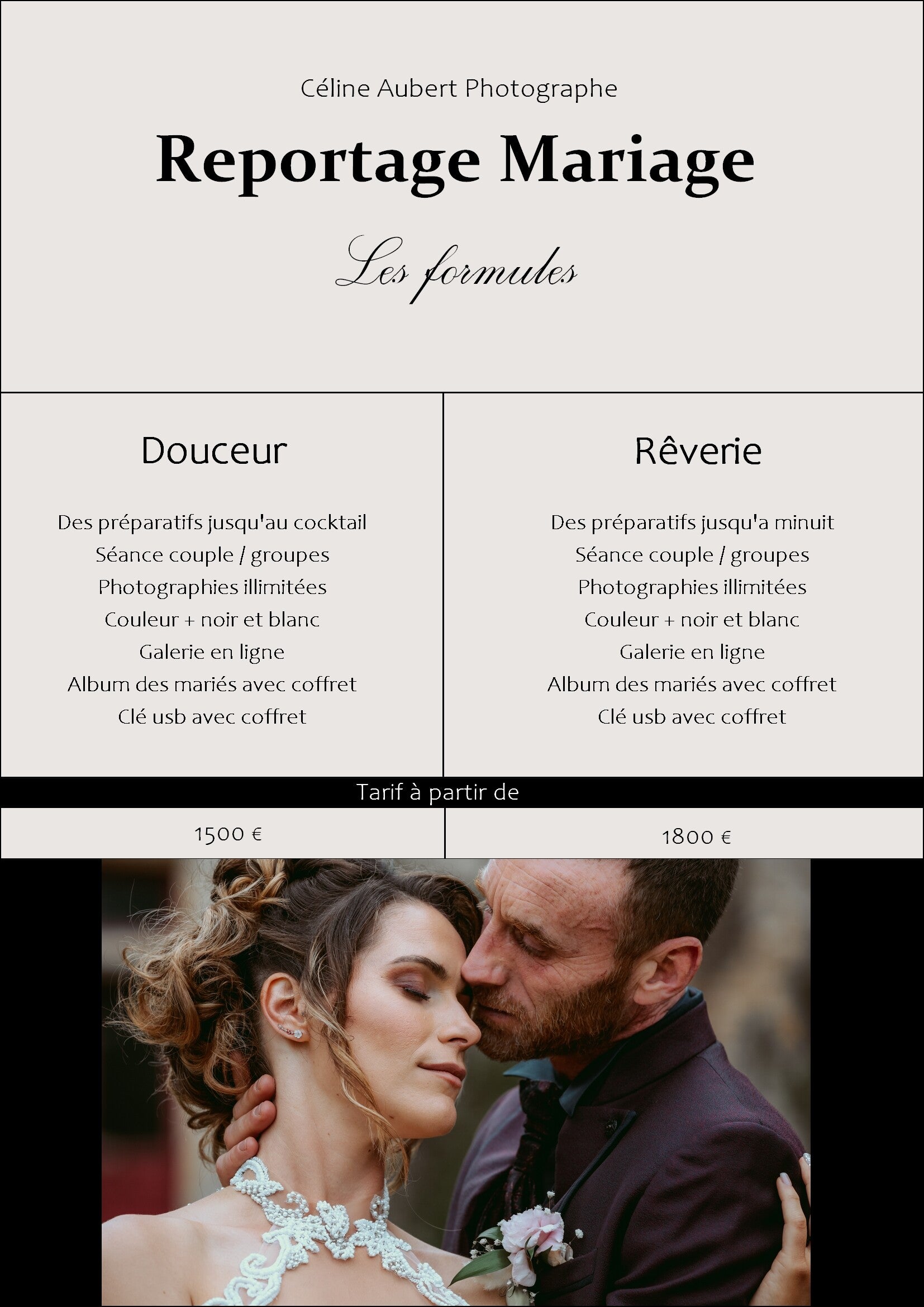 Formules et tarifs / Infos | Photographe Mariage Loir-et-Cher - Centre-Val de Loire