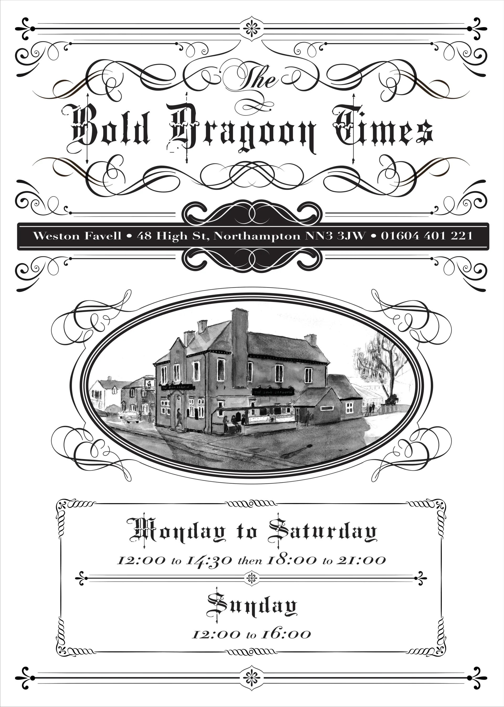 Bold Dragoon menu / Design | Francisco Plazas