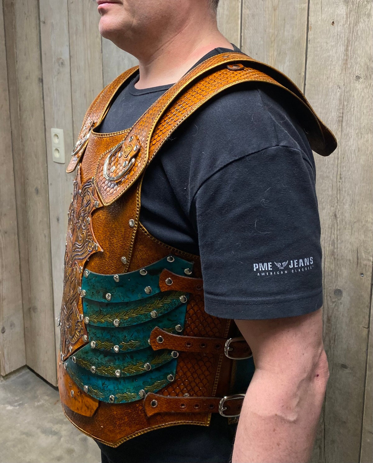 Custom body armor Viking warrior artwork | L&L Leather