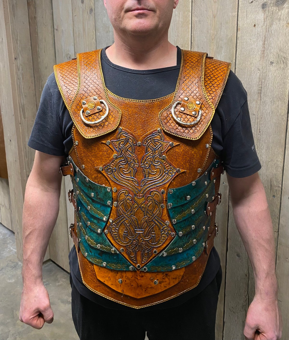 Custom body armor Viking warrior artwork | L&L Leather