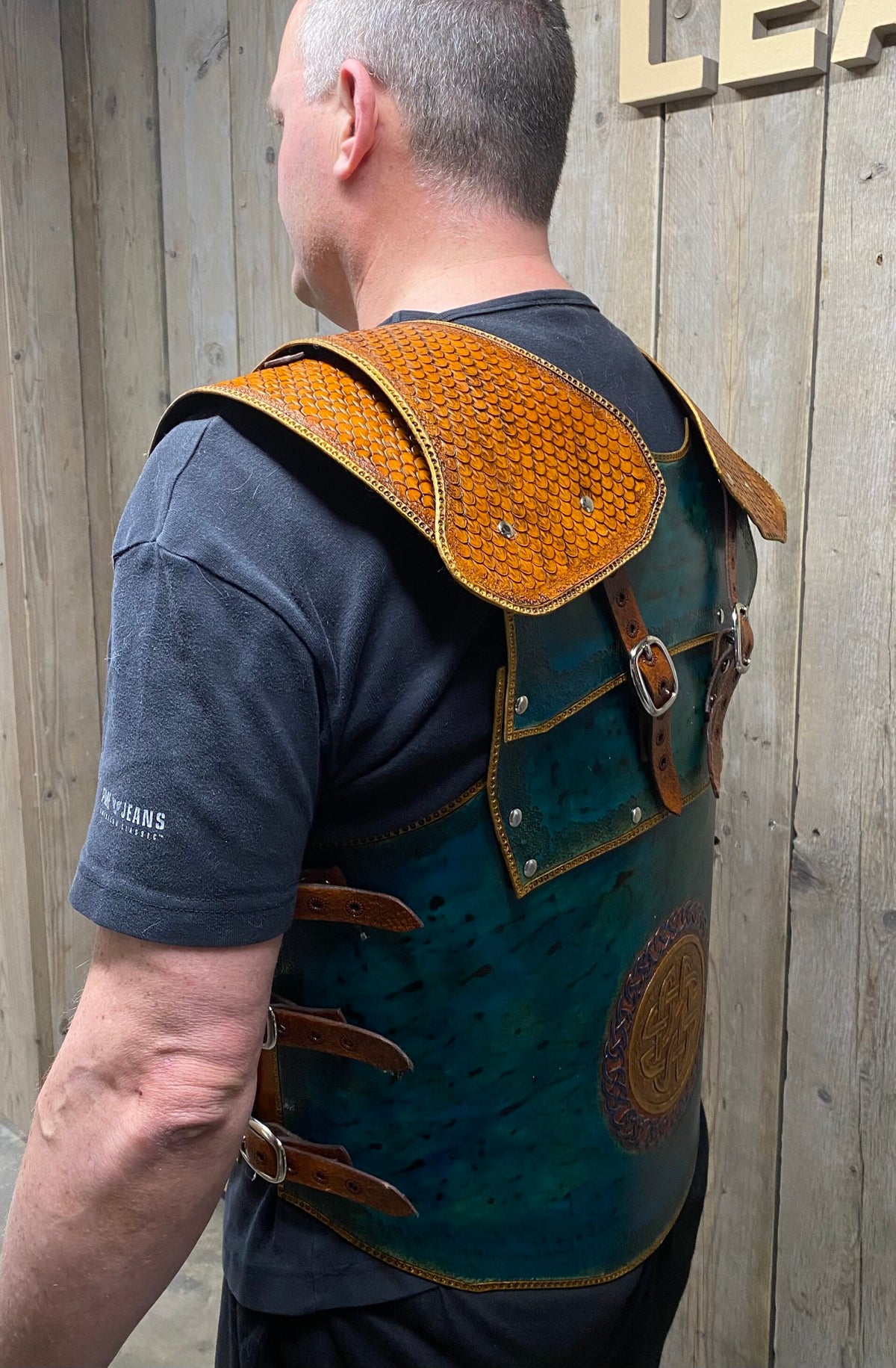 Custom body armor Viking warrior artwork | L&L Leather