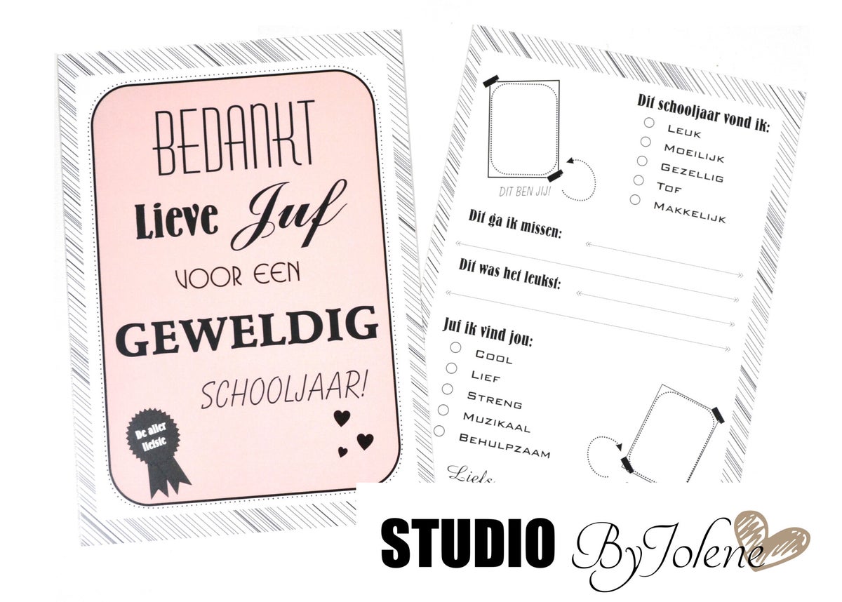 Invulkaart voor de juf ♥ einde schooljaar kaartjes ♥ Studio bij Jolene ...