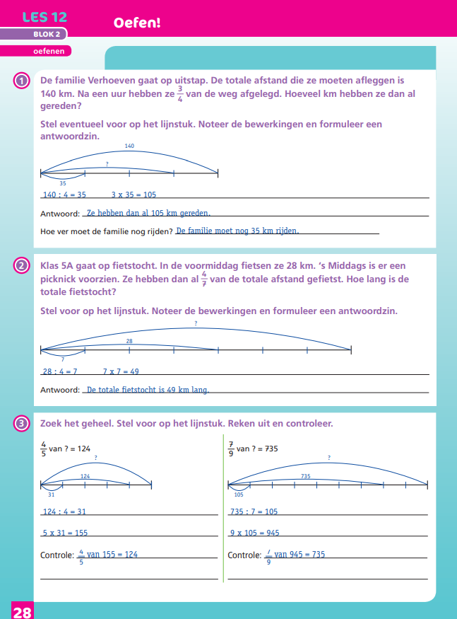 Blok 2: correctiesleutels oefenlessen / Wiskunde / Oefenen op de vakken ...