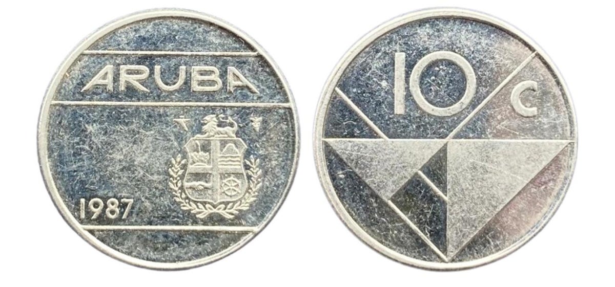 Aruba 10 cents 1987 (caribe) | Numismatica maleca