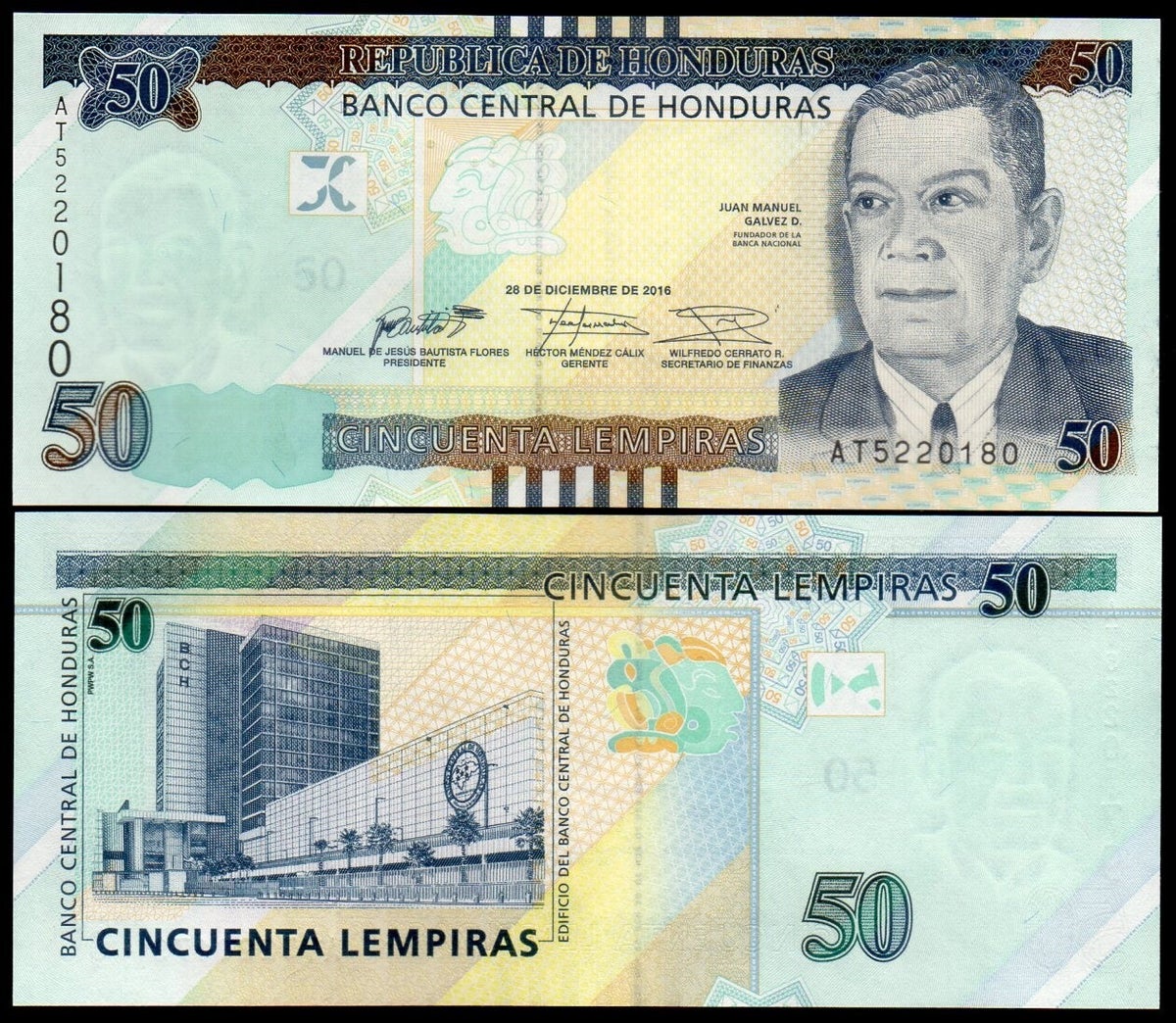 HONDURAS 50 LEMPIRAS 2016, P-NEW UNC | Numismatica maleca