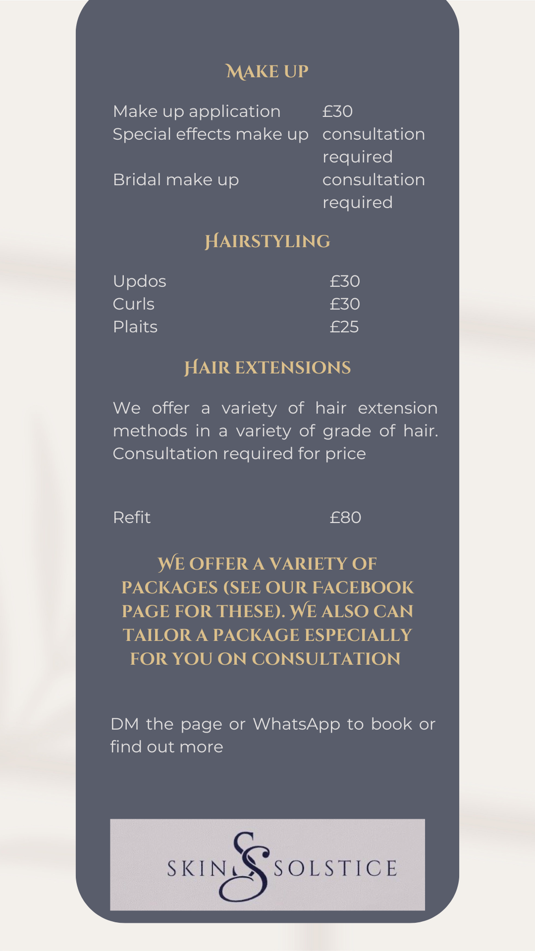 Price Lists | Skin Solstice Clinic