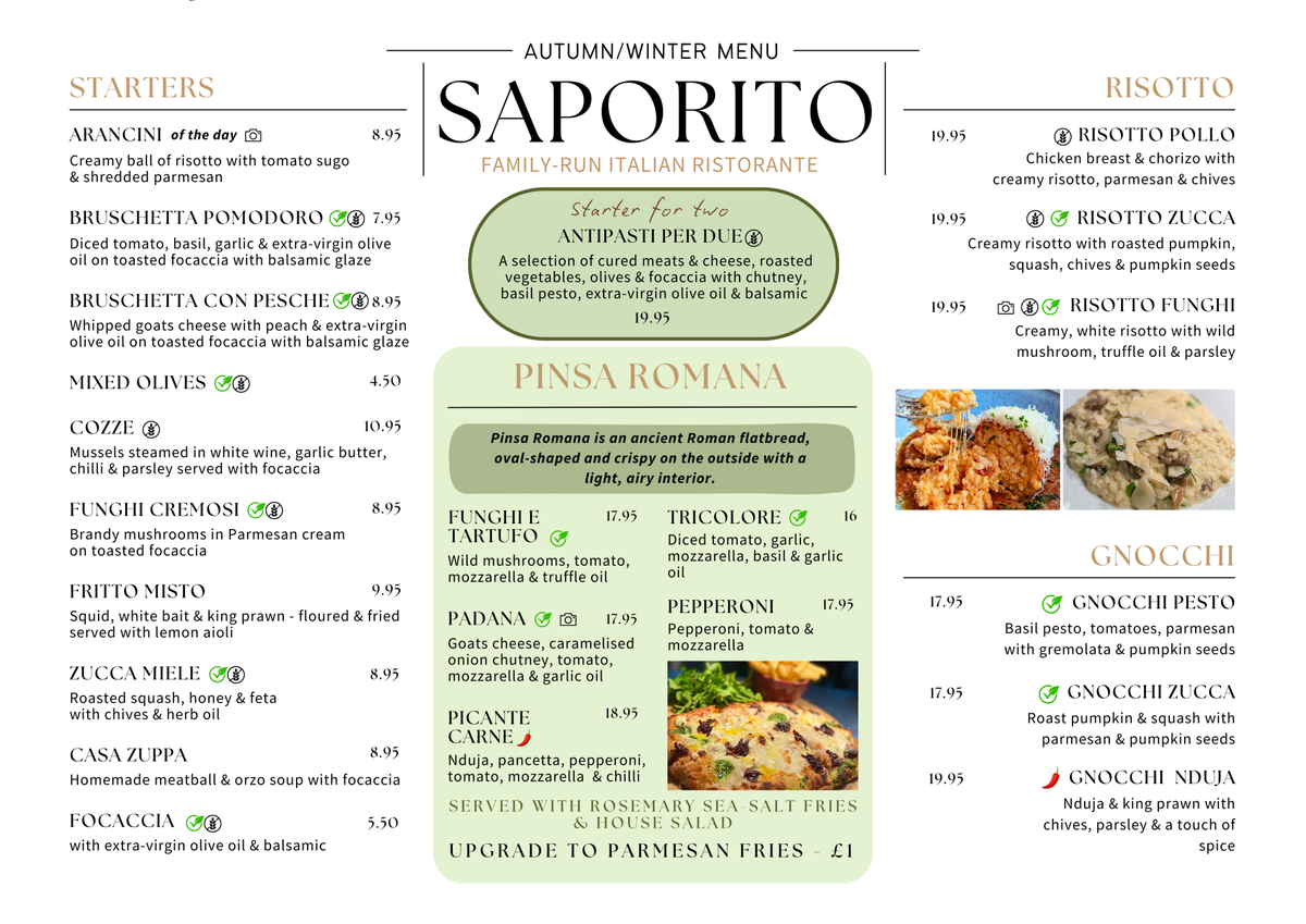 Menu | Saporito