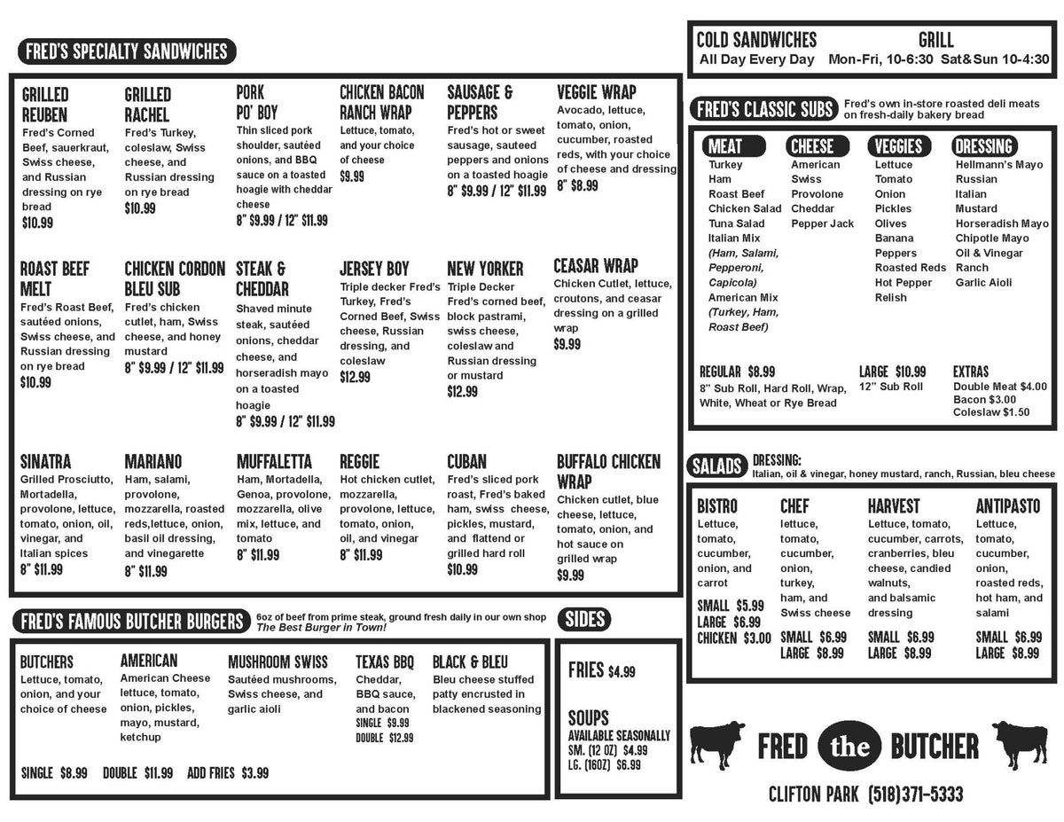 Fred The Butcher | Clifton Park Location