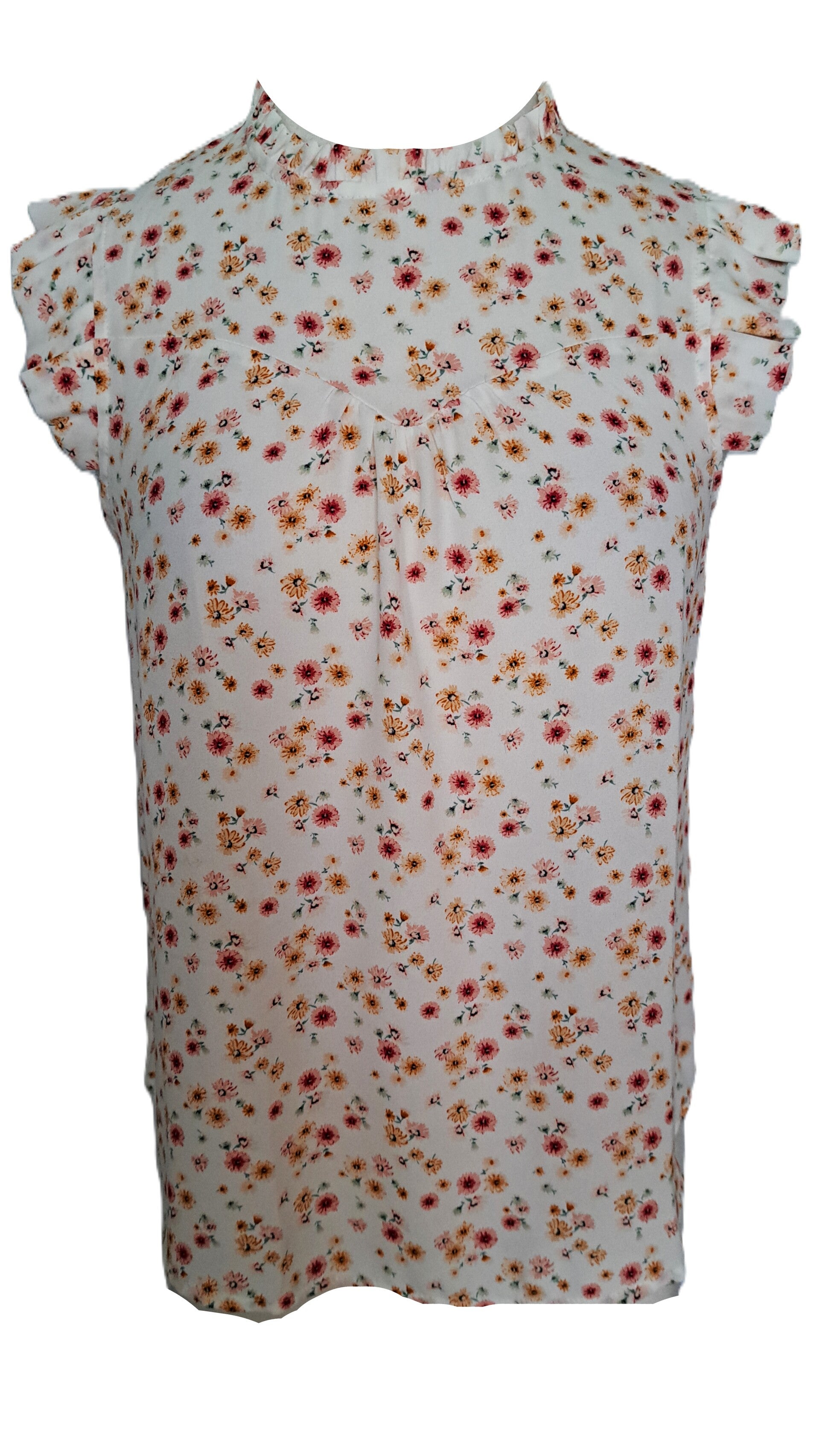 MONTEAU Floral ruff collar top - Medium | Beauty Clothing 4 Less & More