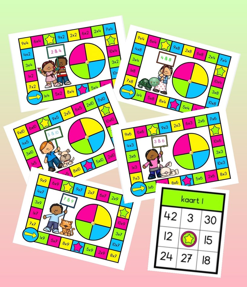 Tafels: spelletjes en werkbladen / Tafels / Rekenen / Thema's groep 3/4 ...