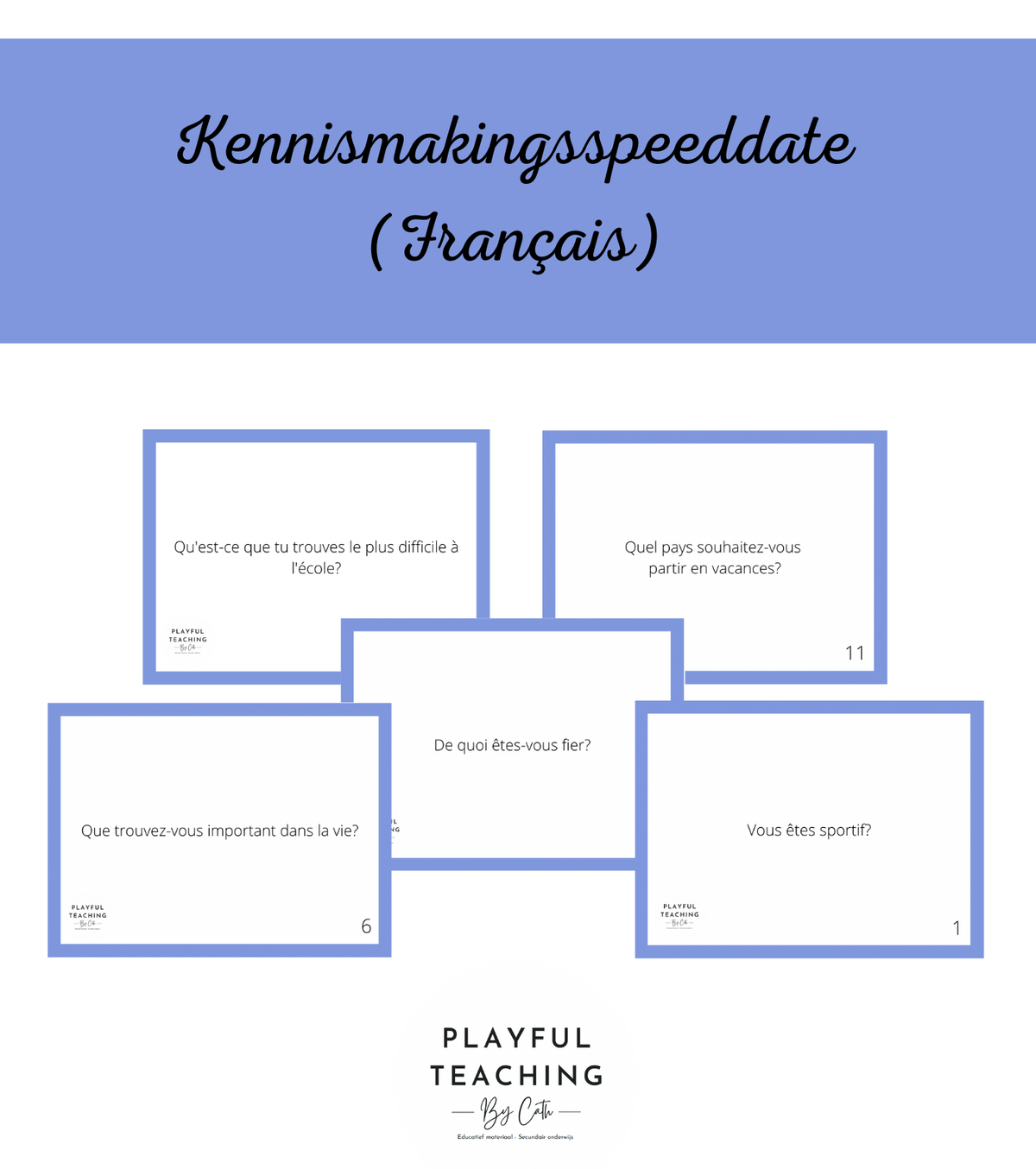 Kennismaking - Frans / Kennismaking met de klas / Gratis materialen ...