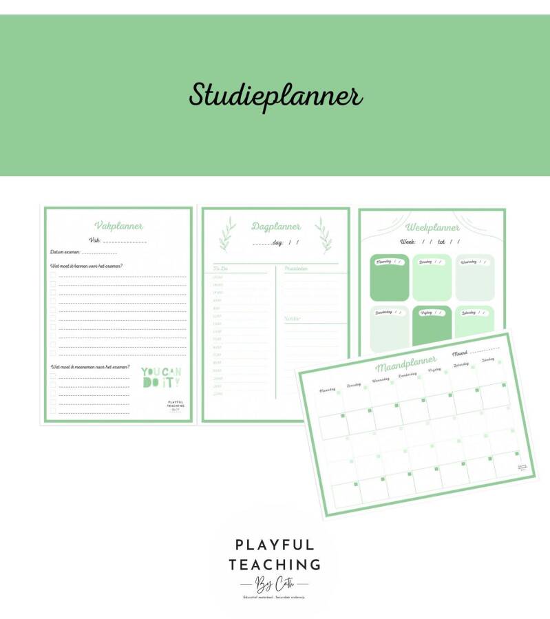 Studieplanner / Gratis materialen | Playful teaching by Cath