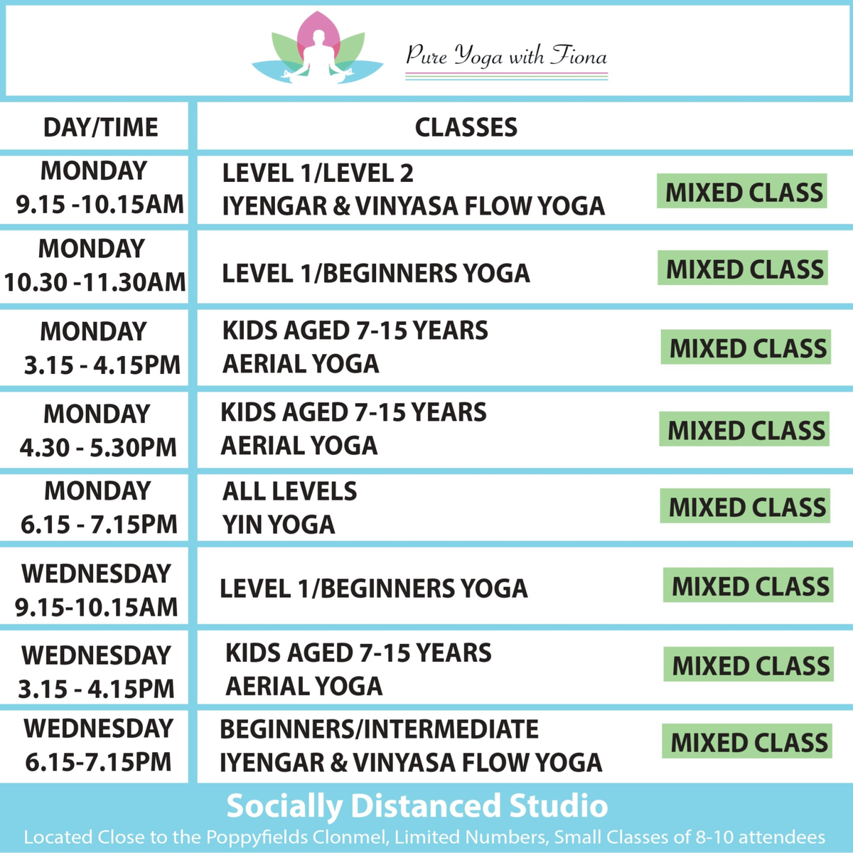 Timetable | Pure Yoga with Fiona