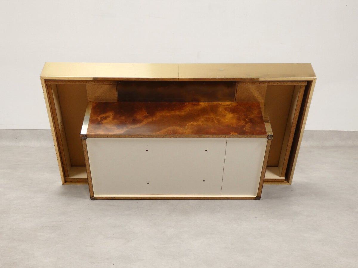 Coffee table with hidden bar by Maison Lancel | Yesteryear