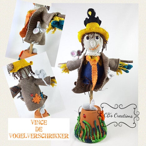 Vince de Vogelverschrikker, Amigurumi Haakpatroon, PDF | CB's Creations