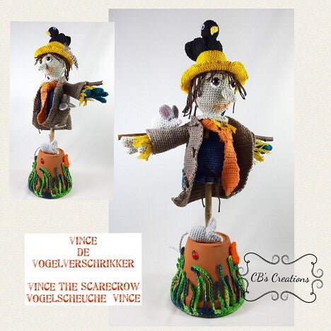 Vince de Vogelverschrikker, Amigurumi Haakpatroon, PDF | CB's Creations