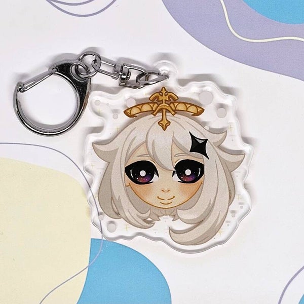 Paimon keychain | Genshin Impact | Metalicbunnyarts.com