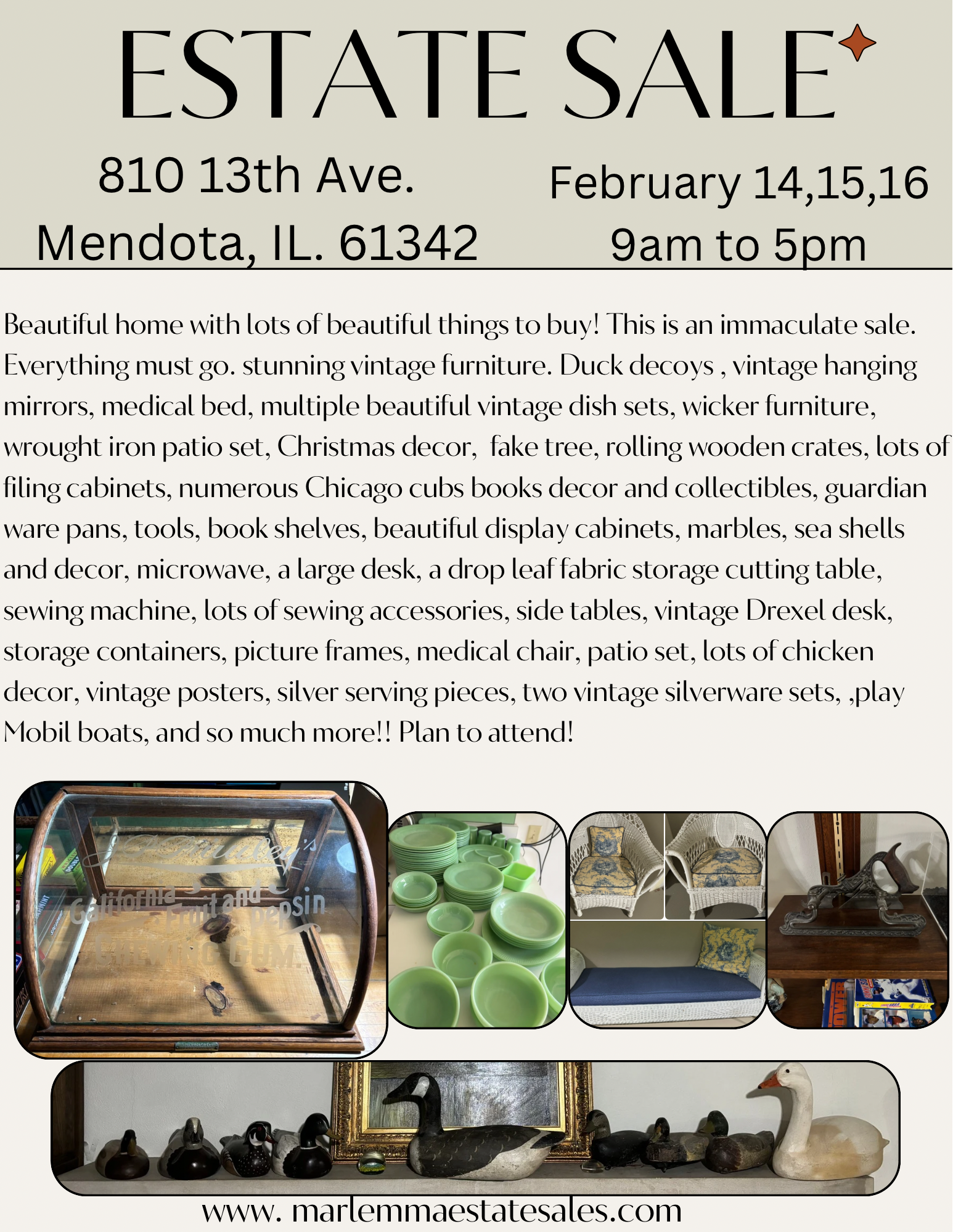 Upcoming Estate Sales | Marlemma Estate Sales
